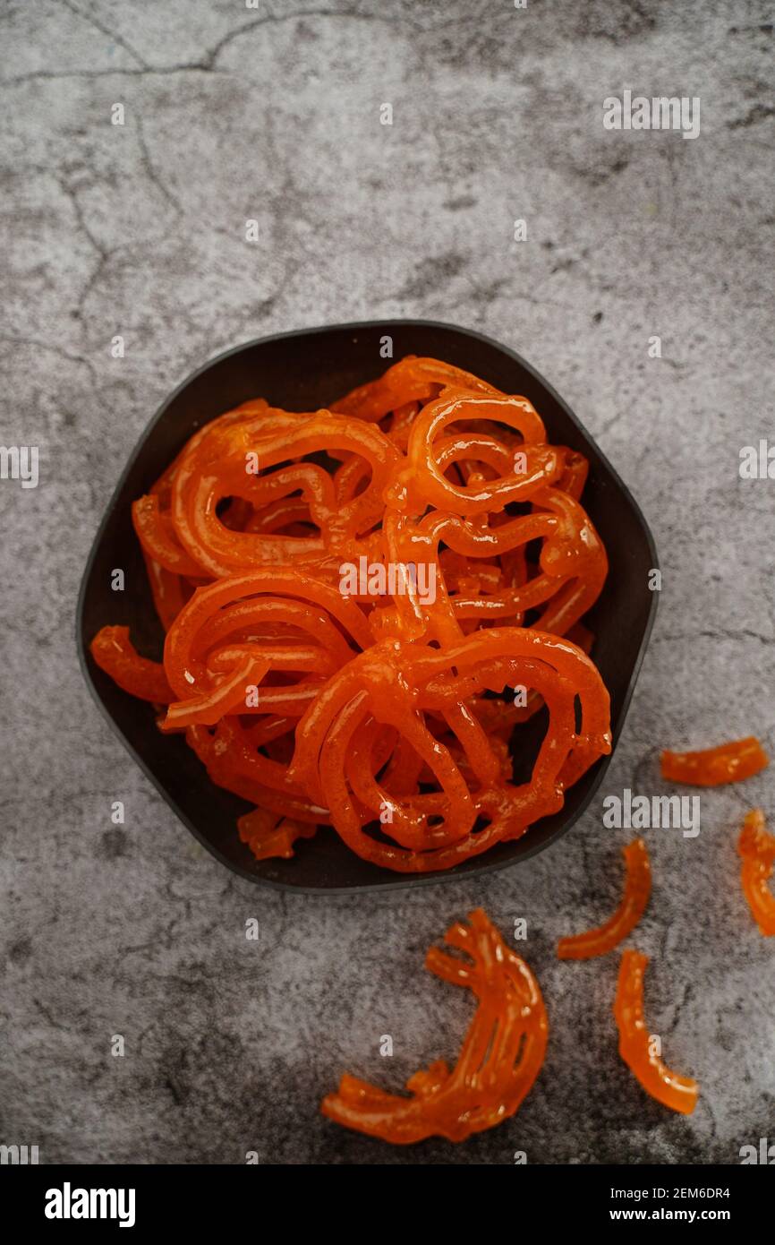 Jalebi or Jilebi Jangri - traditional Indian Diwali sweets, selective ...