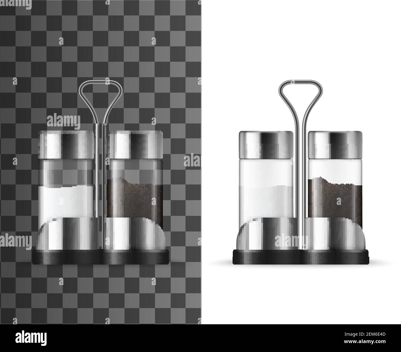 Salt and pepper shakers realistic vector design of kitchen spice, food ...