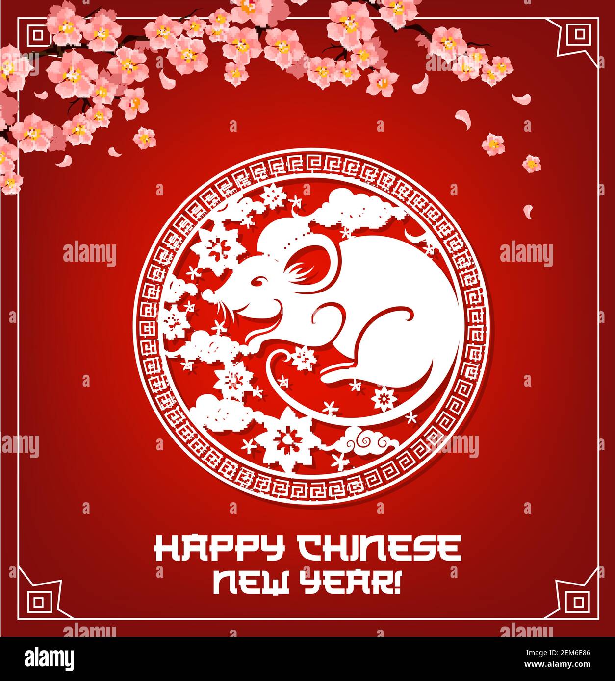 2020 rat cherry blossom Stock Vector Images - Alamy