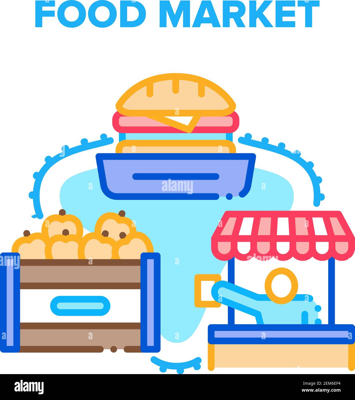 Food Market Vector Concept Color Illustration Stock Vector Image & Art ...