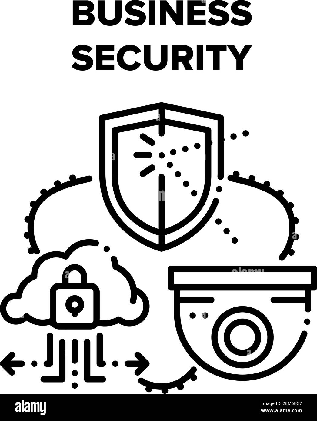 Business Security Technology Vector Black Illustrations Stock Vector ...