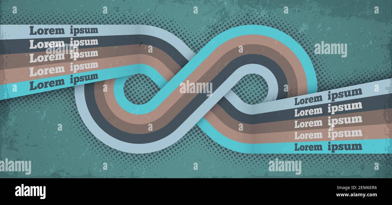 Retro poster background with infinity loop endless symbol. Vector ...