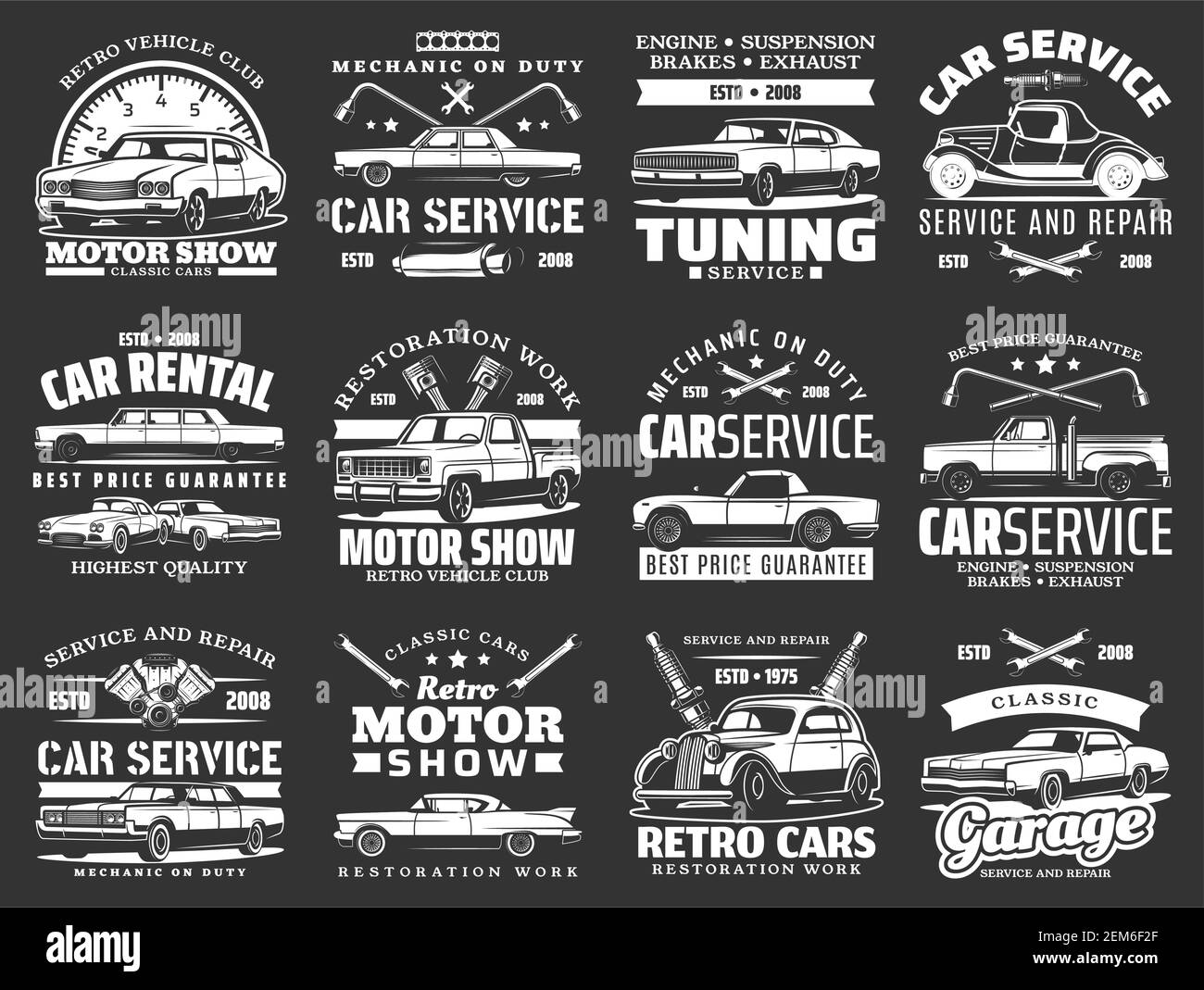 Retro car show Stock Vector Images - Alamy