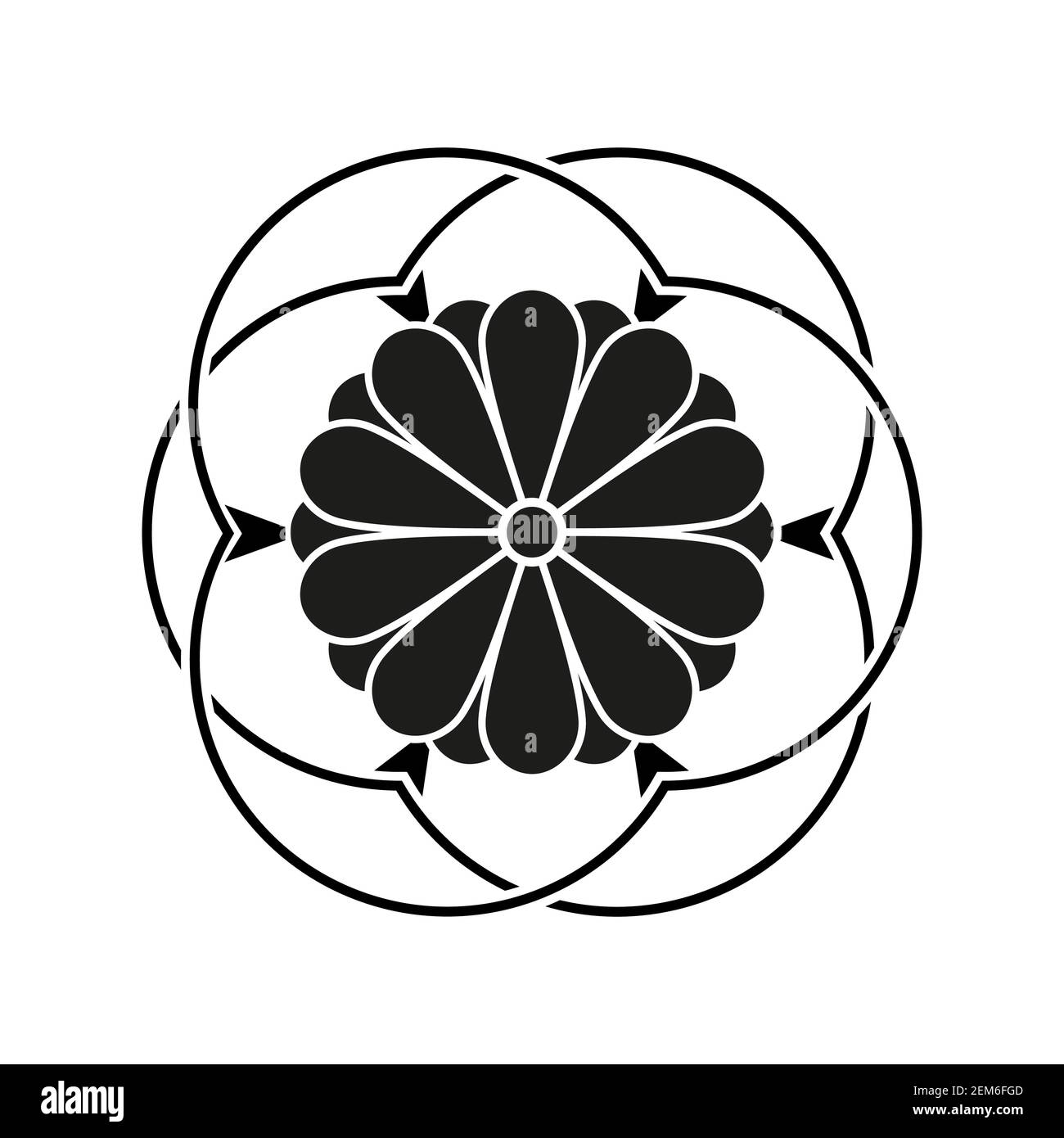 Japanese style design flower Sign, Royal symbol Stock Vector Image ...
