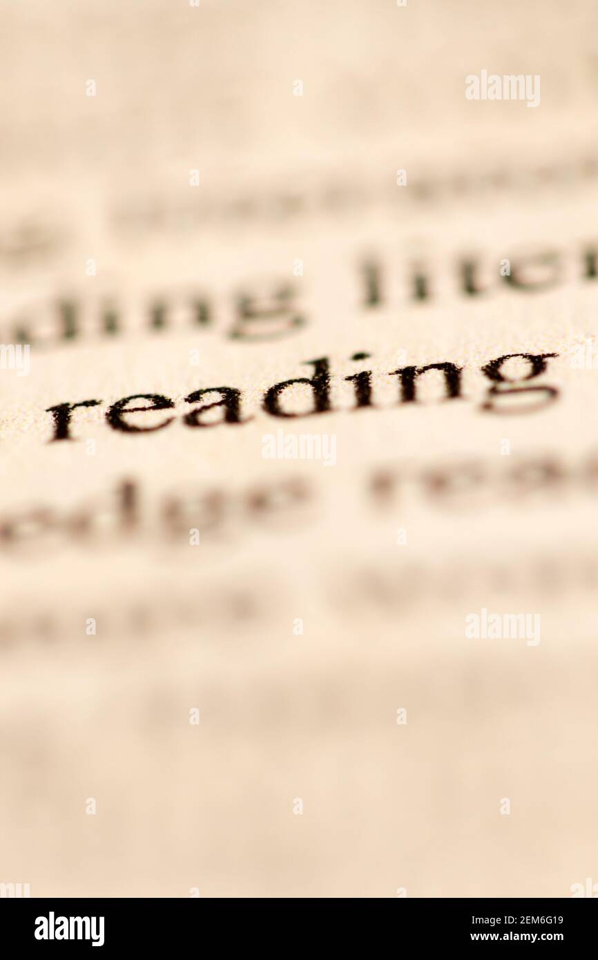 Close up of the word literacy typed in traditional font and printed in ...