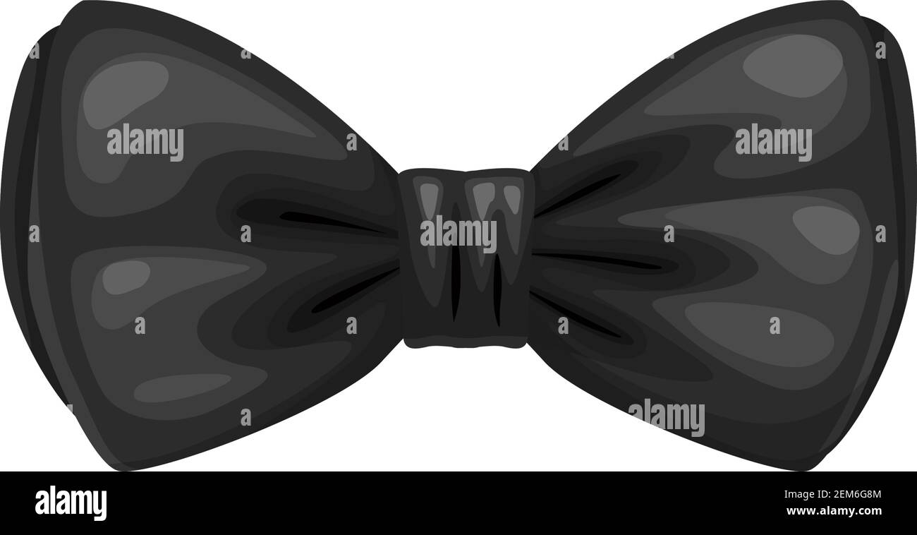 Black bow-tie isolated. Vector ribbon bow, bowtie or satin butterfly ...
