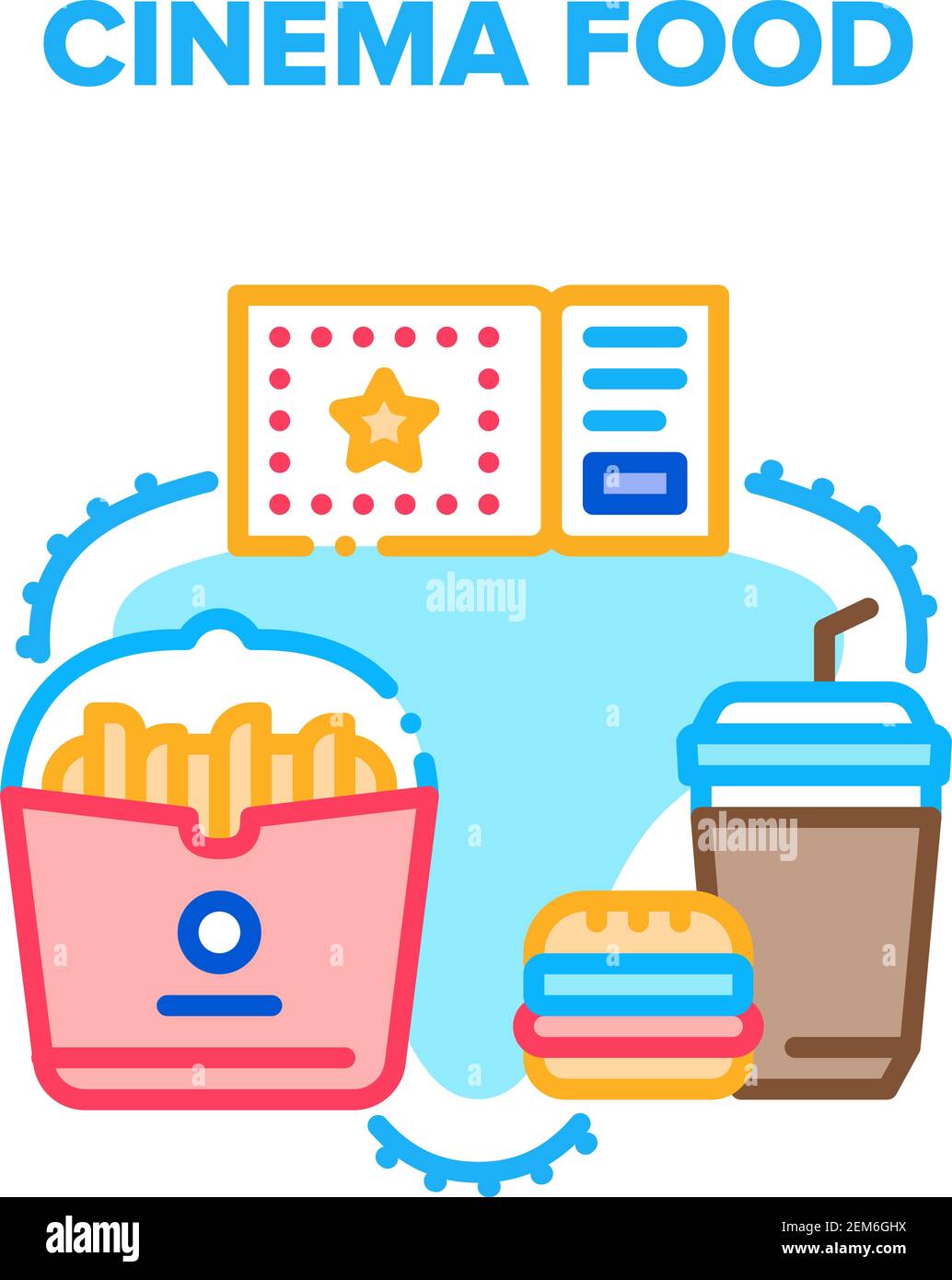 Cinema Food Vector Concept Color Illustration Stock Vector Image & Art ...