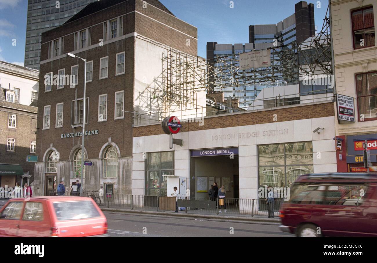 London underground station on Borough High Street, Bankside, London ...