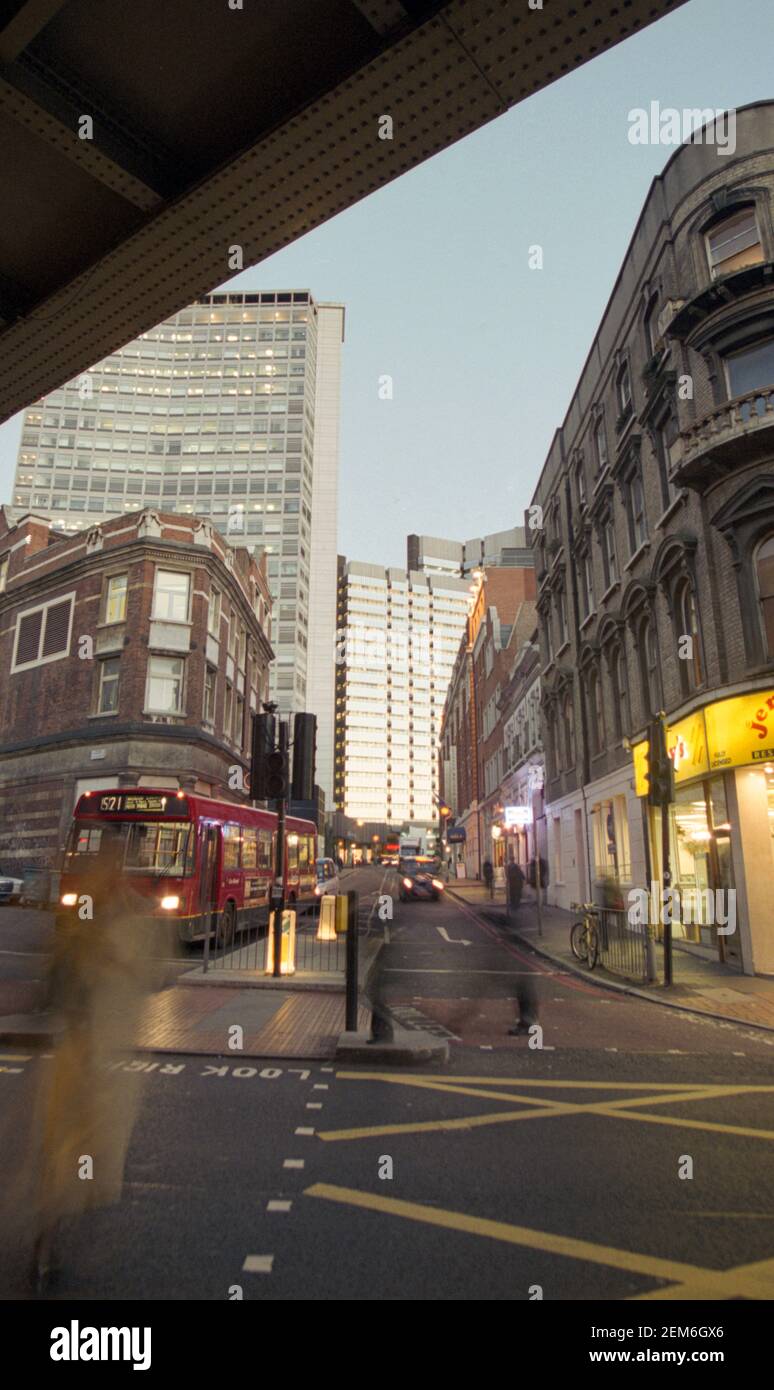 Borough High Street towards London Bridge railway station, Southwark ...