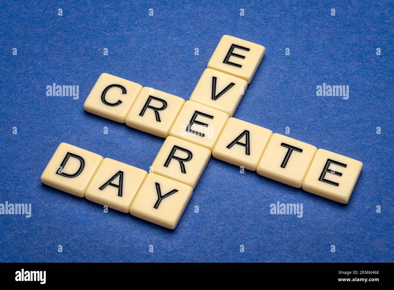 create every day - inspirational crossword in ivory letter tiles ...