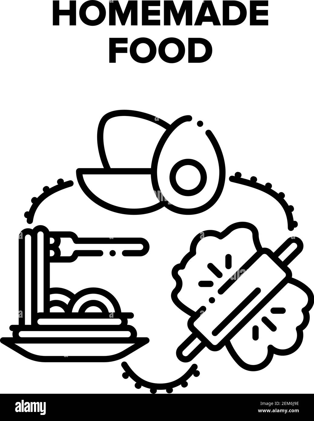Homemade Food Vector Black Illustrations Stock Vector Image & Art - Alamy