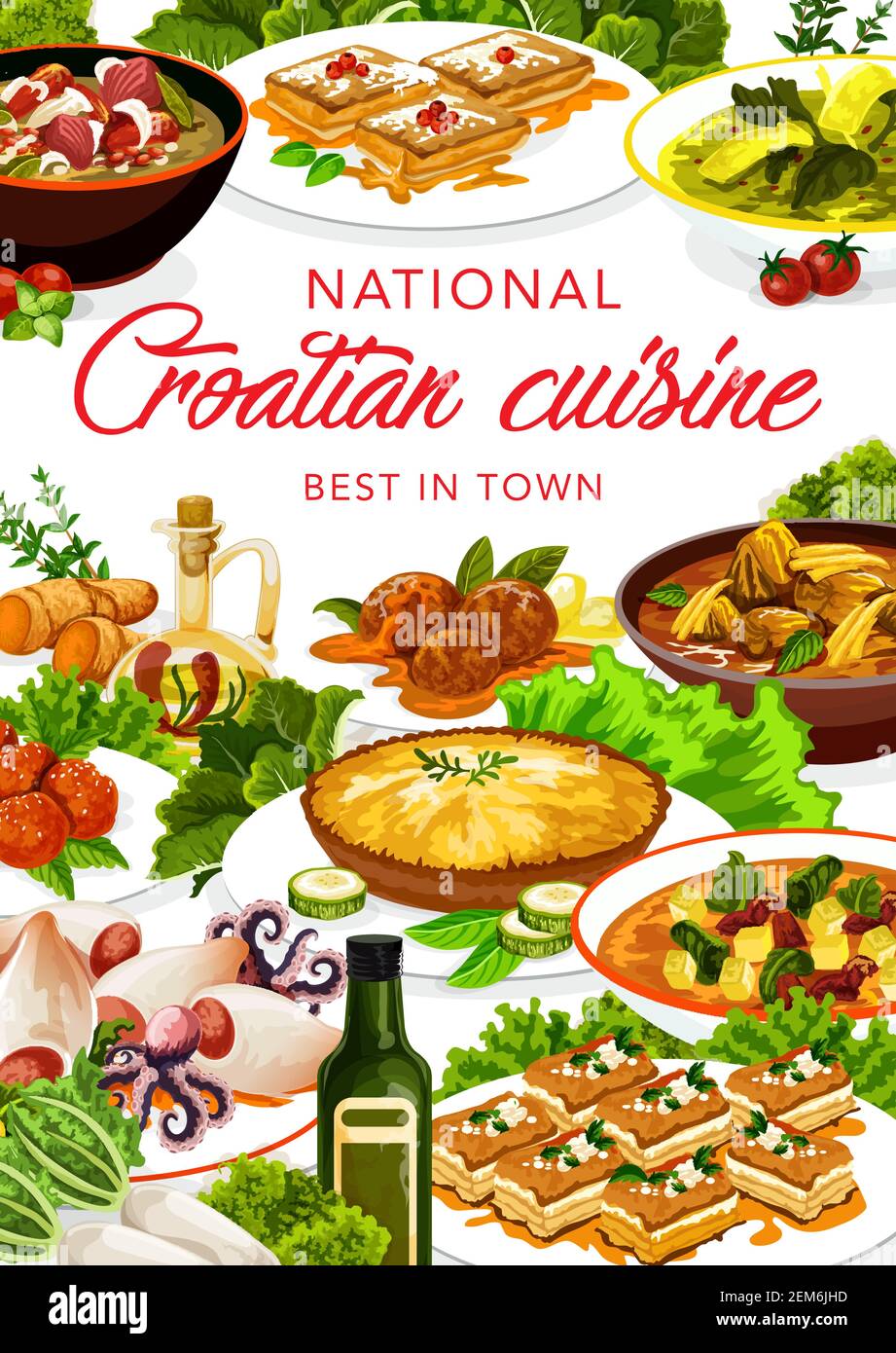 Food croatia seafood Stock Vector Images - Alamy