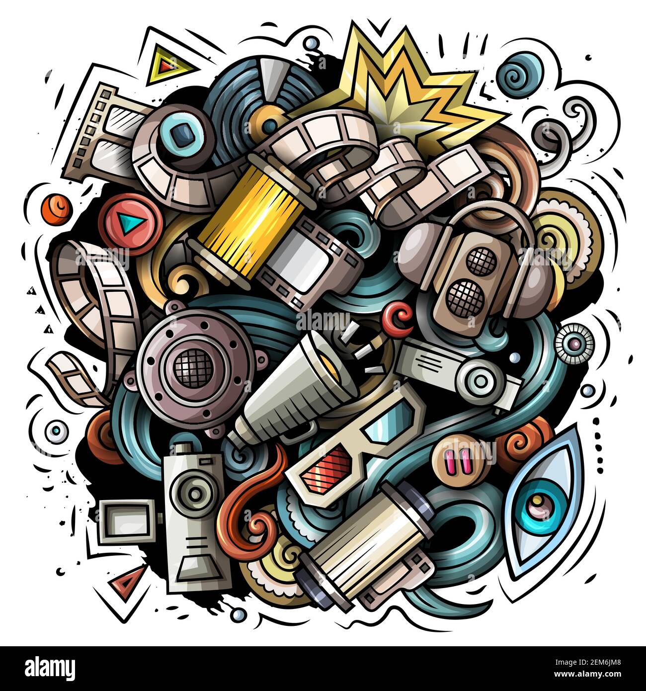 Cinema cartoon vector doodle design Stock Vector Image & Art - Alamy