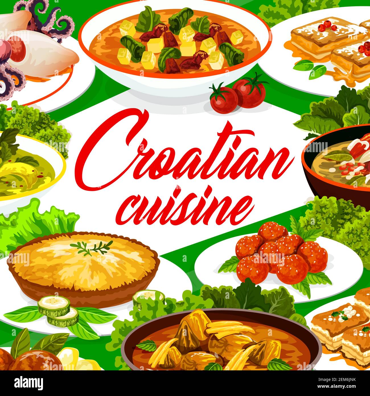 Croatia food seafood Stock Vector Images - Alamy
