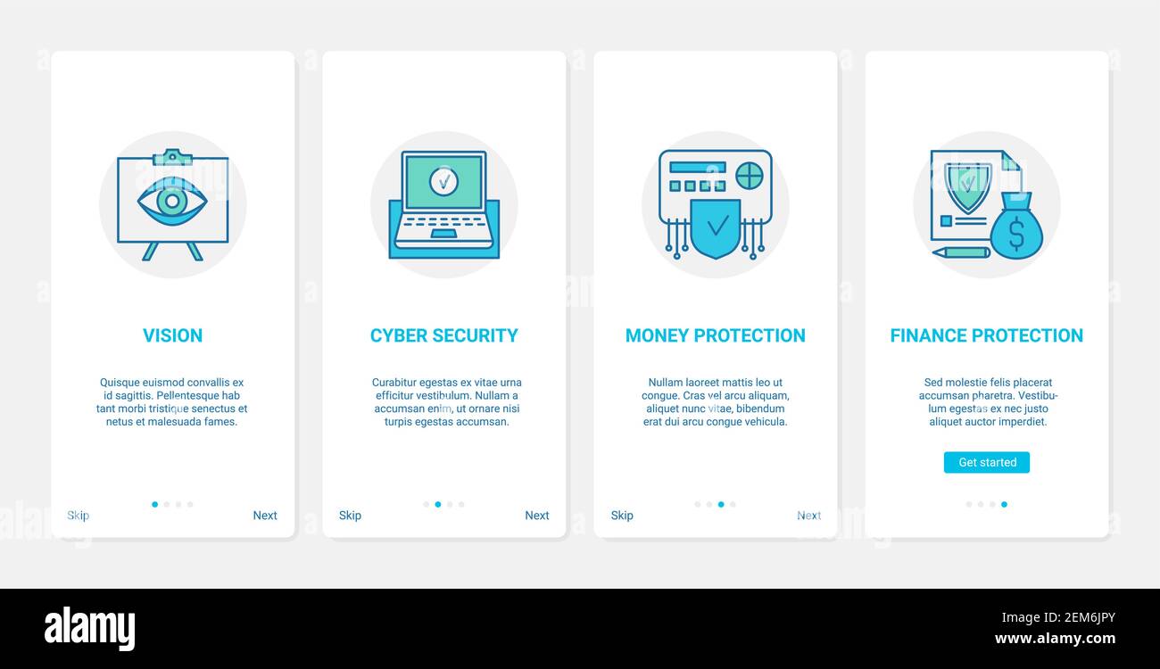 Cybersecurity Financial Bank Account Protection Online Banking Vector Illustration Ux Ui