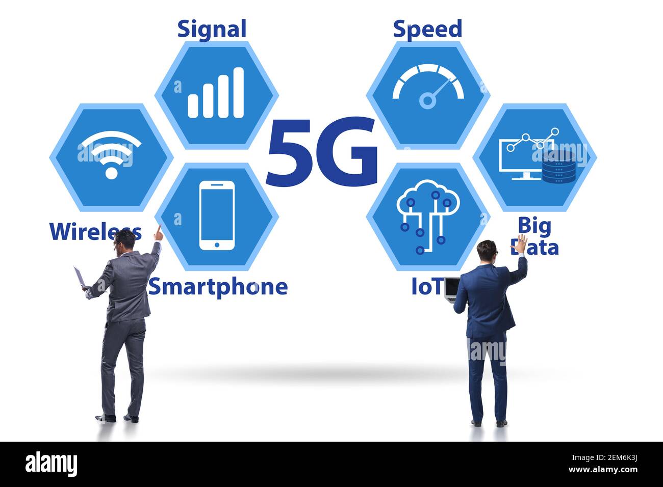 Concept of 5g fast networks with the businessman Stock Photo - Alamy