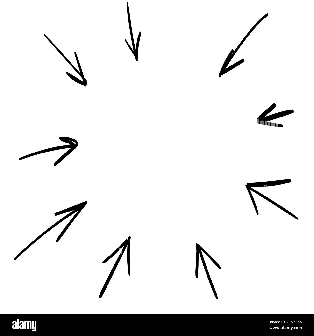 firework hand drawn frame of arrows. doodle. vector illustration Stock ...