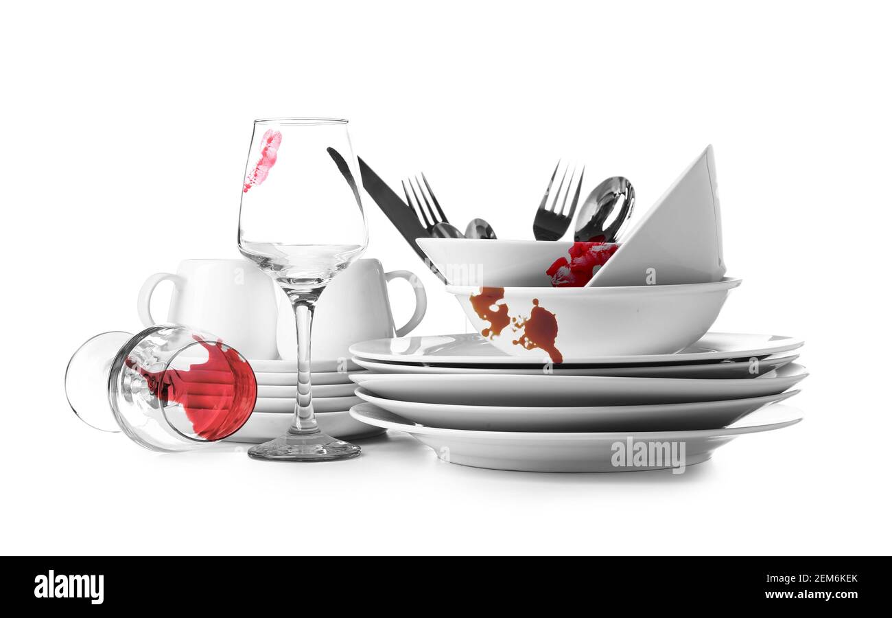 Dirty plates restaurant Cut Out Stock Images & Pictures - Alamy
