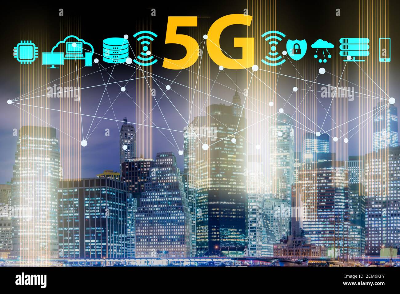 Concept of 5g networks in the large cities Stock Photo - Alamy