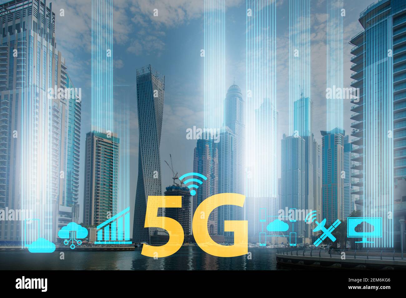 Concept of 5g networks in the large cities Stock Photo - Alamy