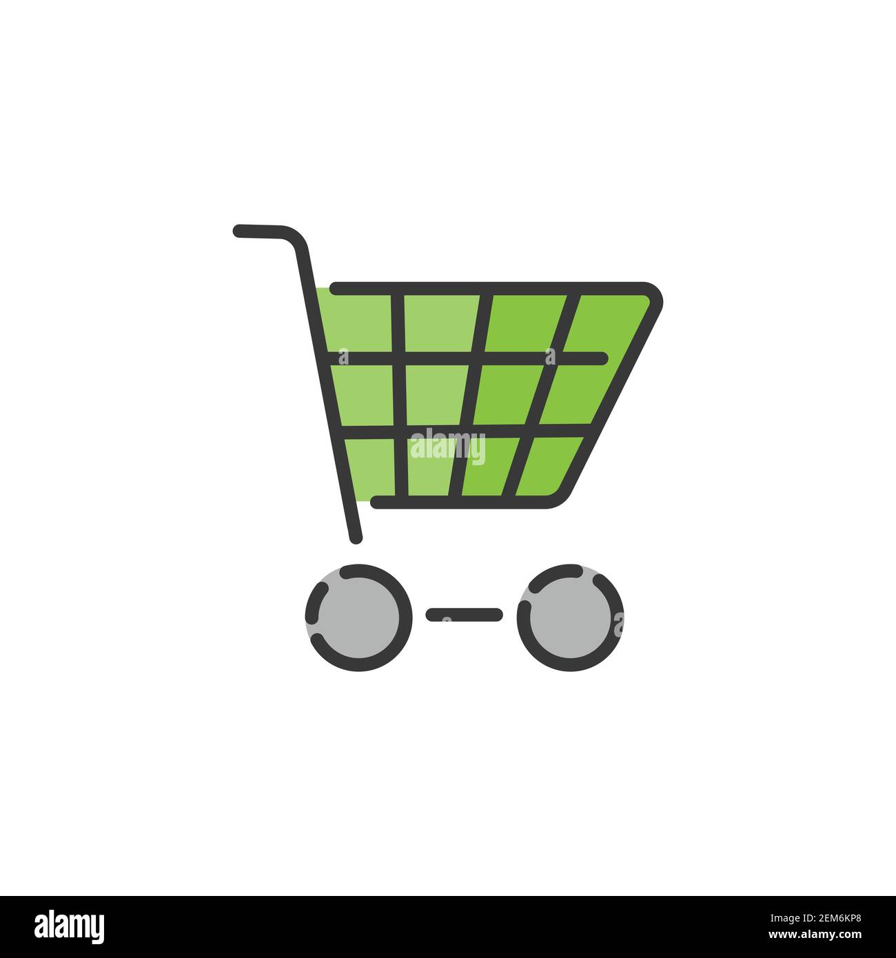Empty shopping cart. Filled color icon. Isolated commerce vector ...