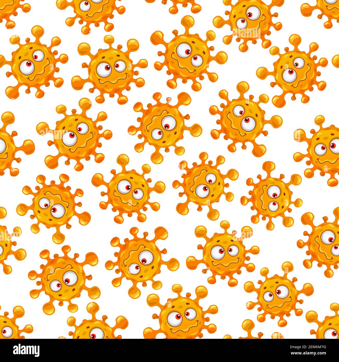 Virus seamless pattern, cartoon microbes on white background. Germs and ...