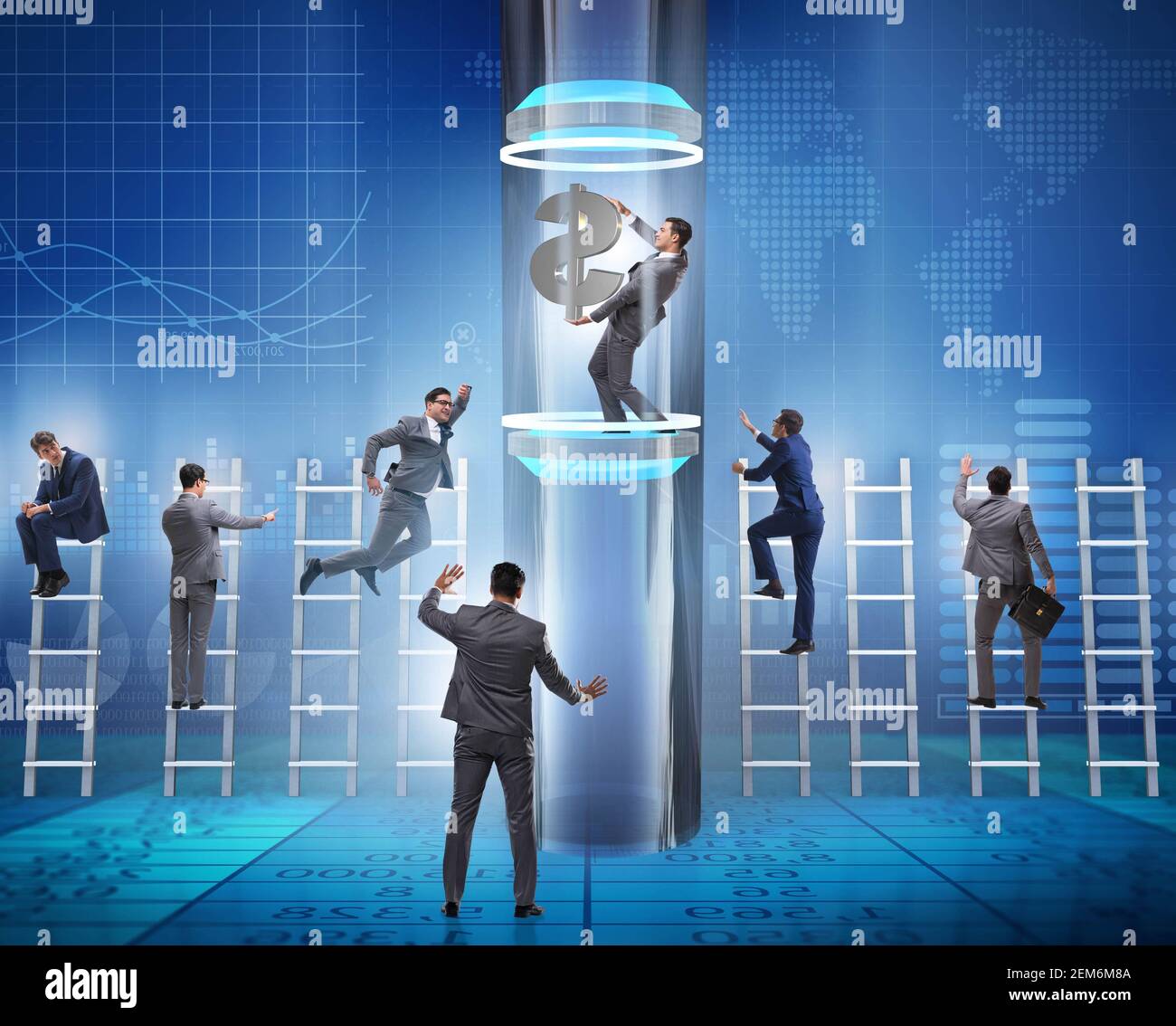The businessman getting promotion in financial concept Stock Photo - Alamy