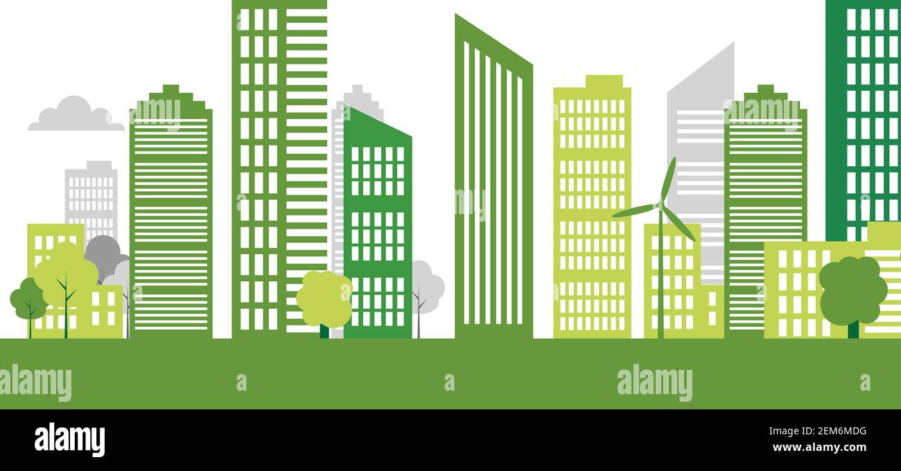 Ecology town concept and environment With Eco-Friendly Ideas,Vector ...