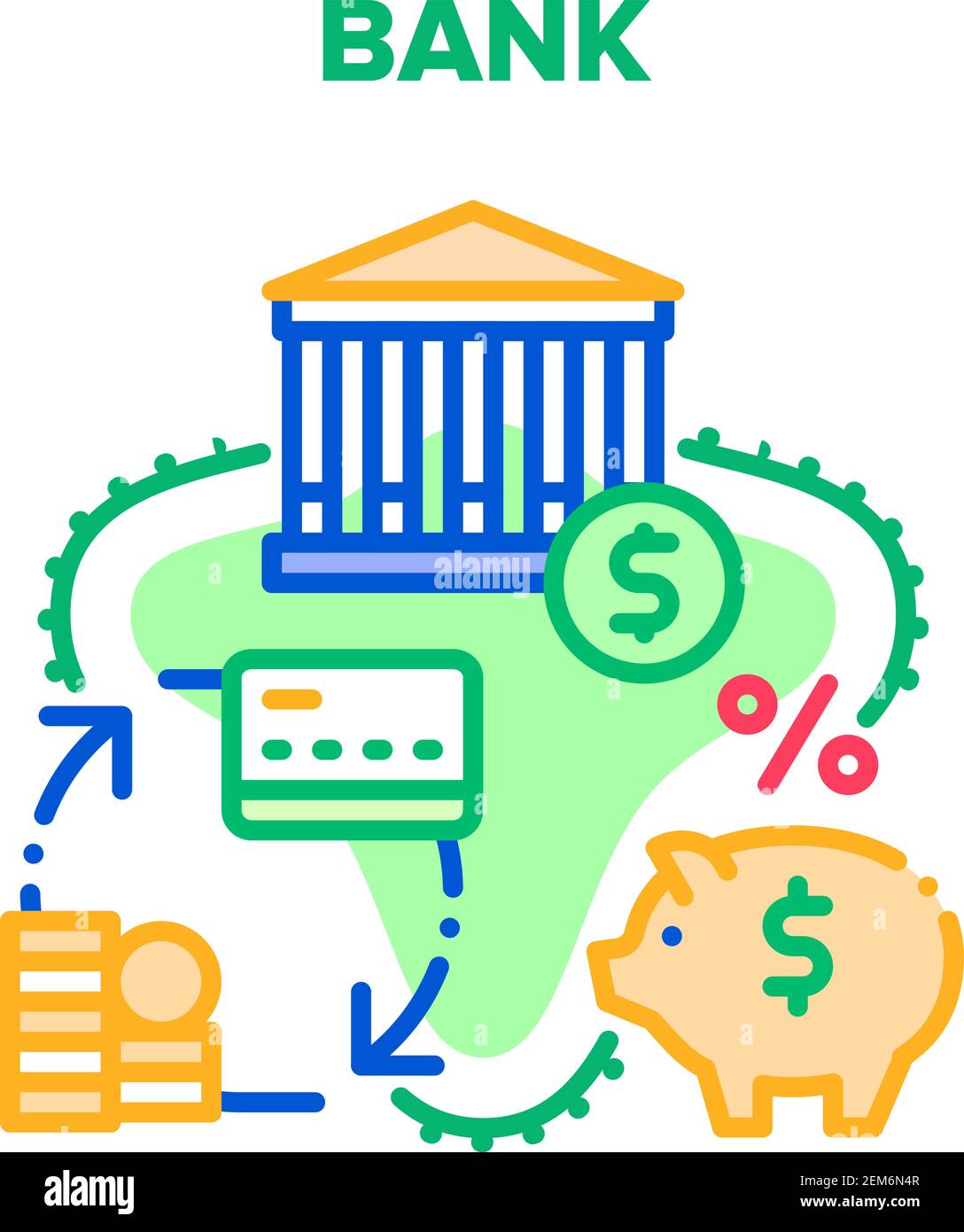 Bank Financial Vector Concept Color Illustration Stock Vector Image ...