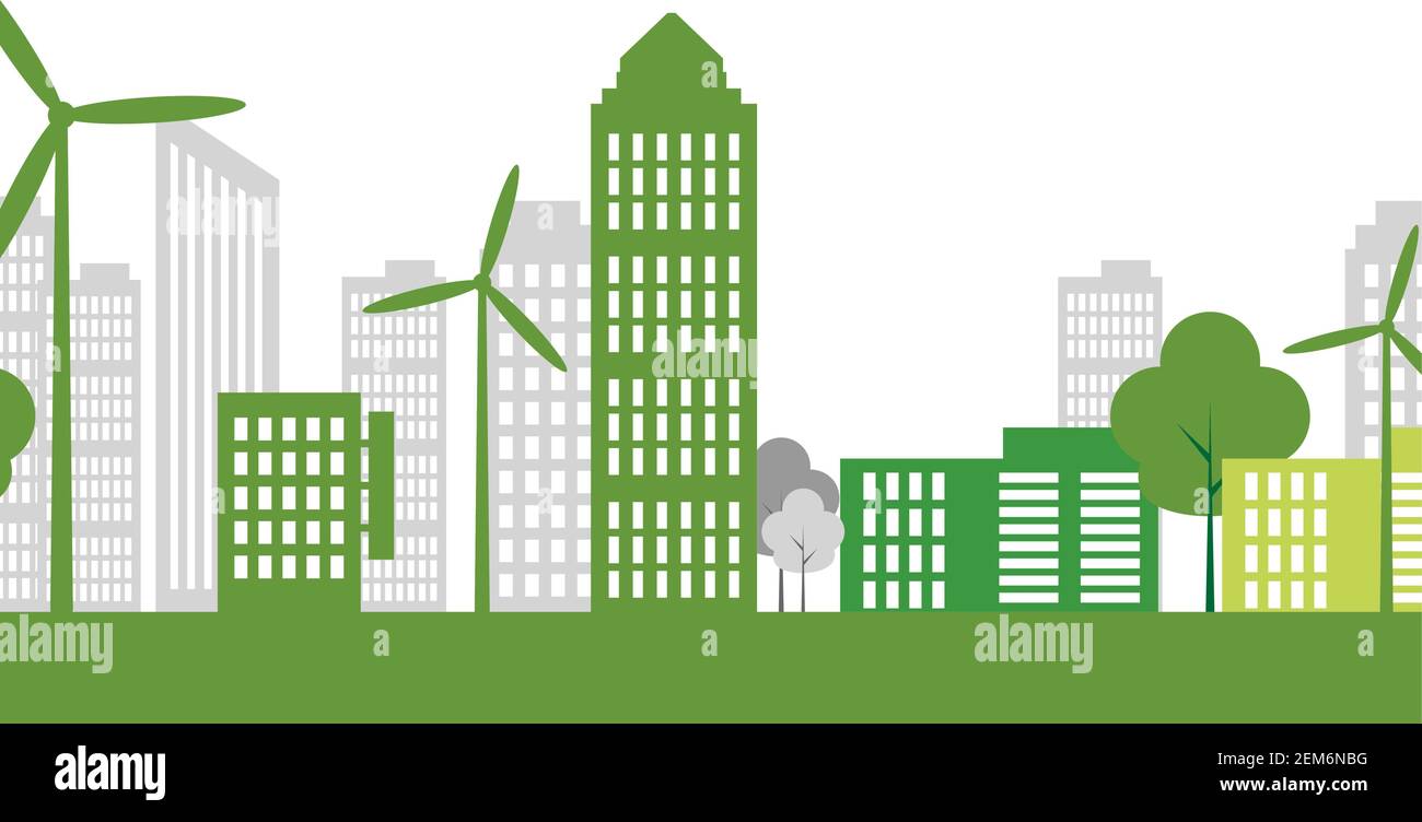 Ecology town concept and environment With Eco-Friendly Ideas,Vector ...