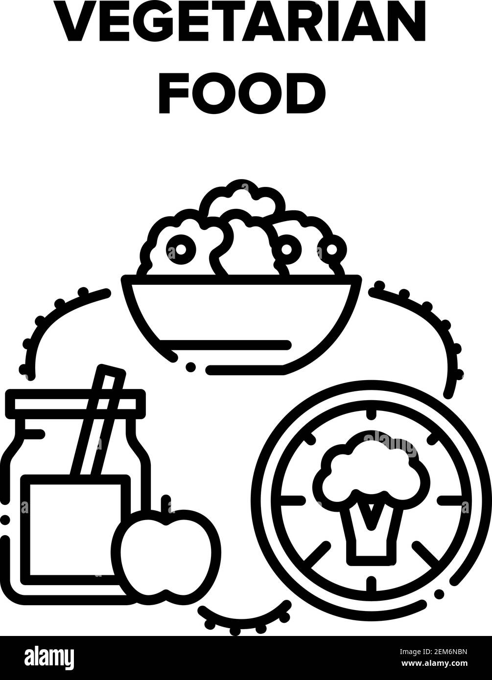 Vegetarian Food Vector Black Illustrations Stock Vector Image & Art - Alamy