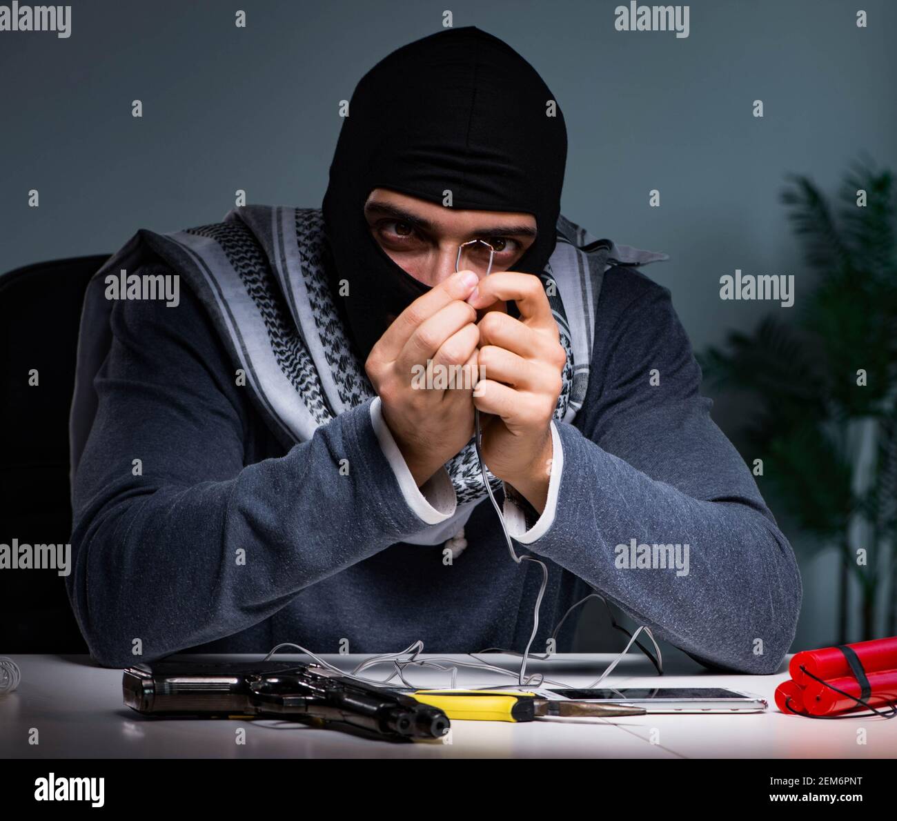 The terrorist bomber preparing dynamite bomb Stock Photo - Alamy