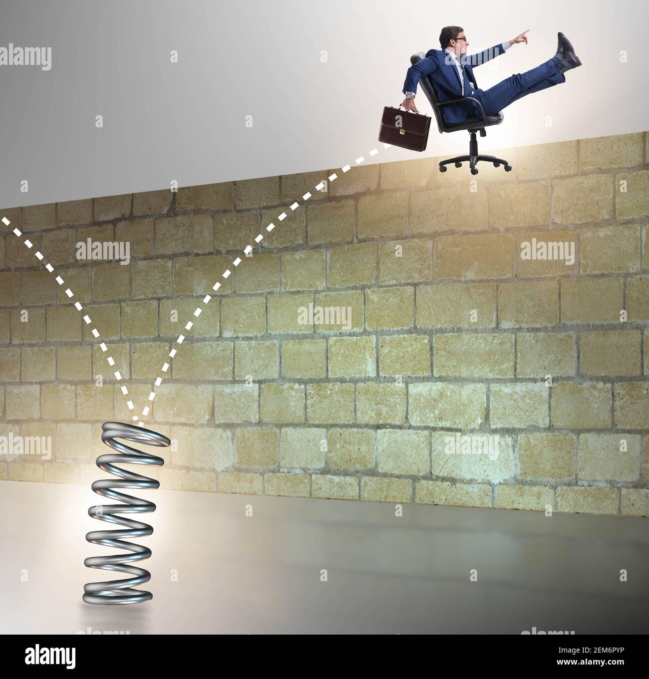 Man jumping over stone wall hi-res stock photography and images - Alamy