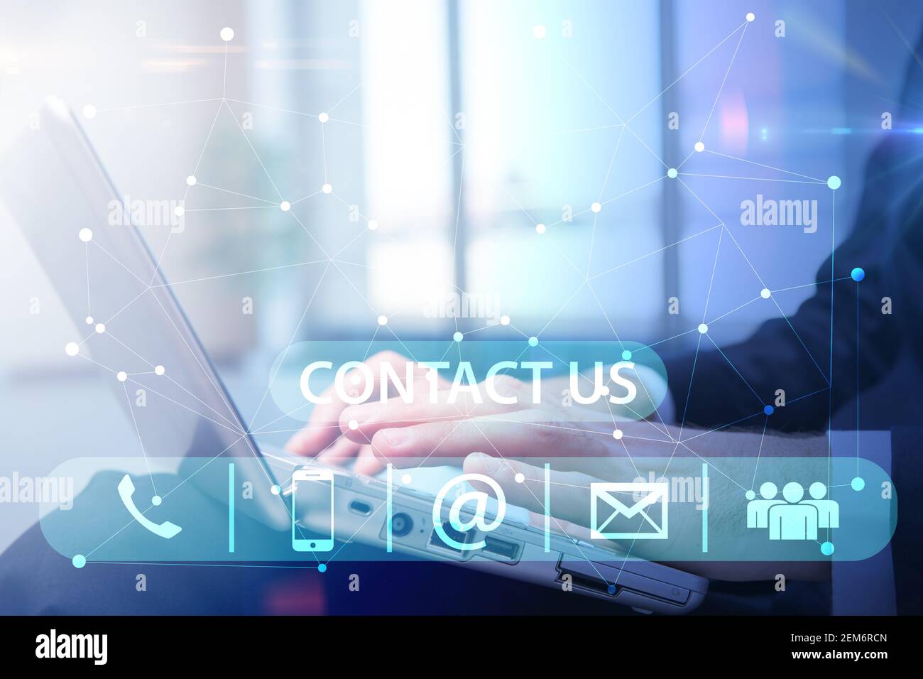 Communication concept with the key contact means Stock Photo - Alamy