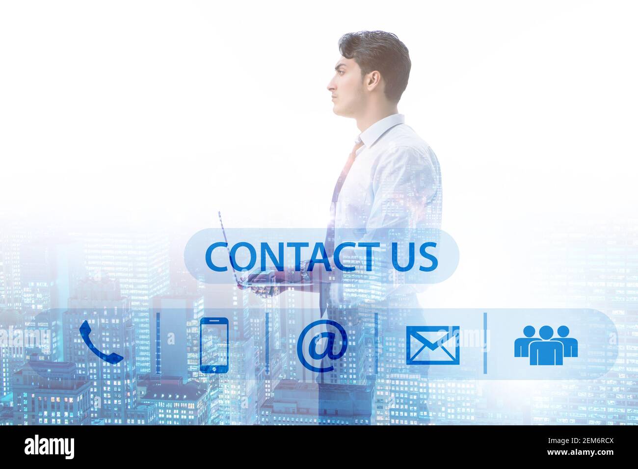 Communication concept with the key contact means Stock Photo - Alamy