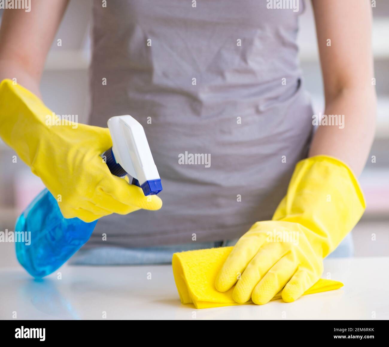 The woman doing cleaning at home Stock Photo - Alamy