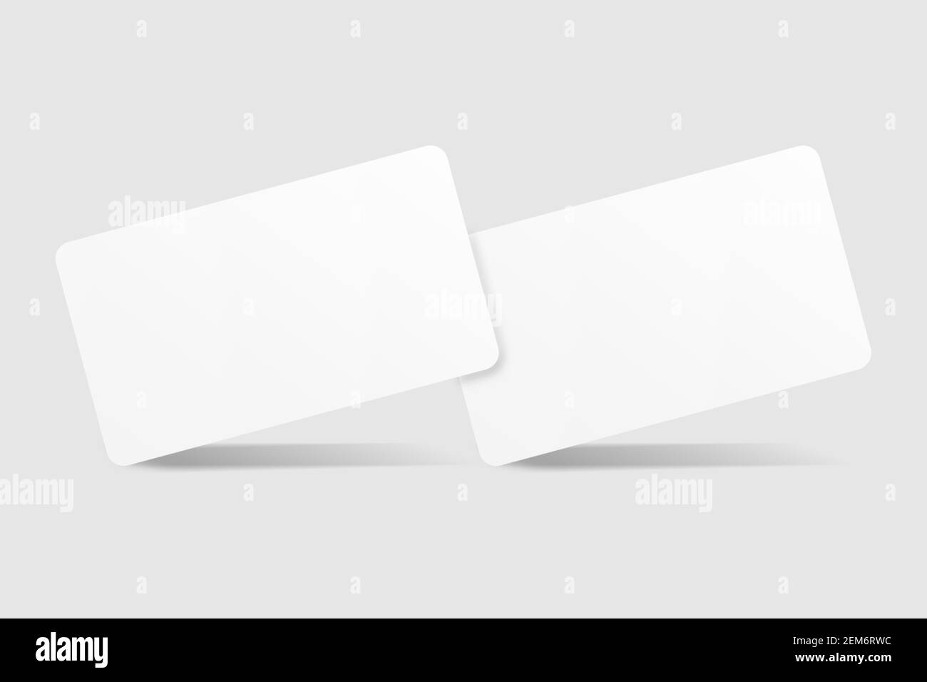 Realistic blank rounded corner business card illustration for mockup ...