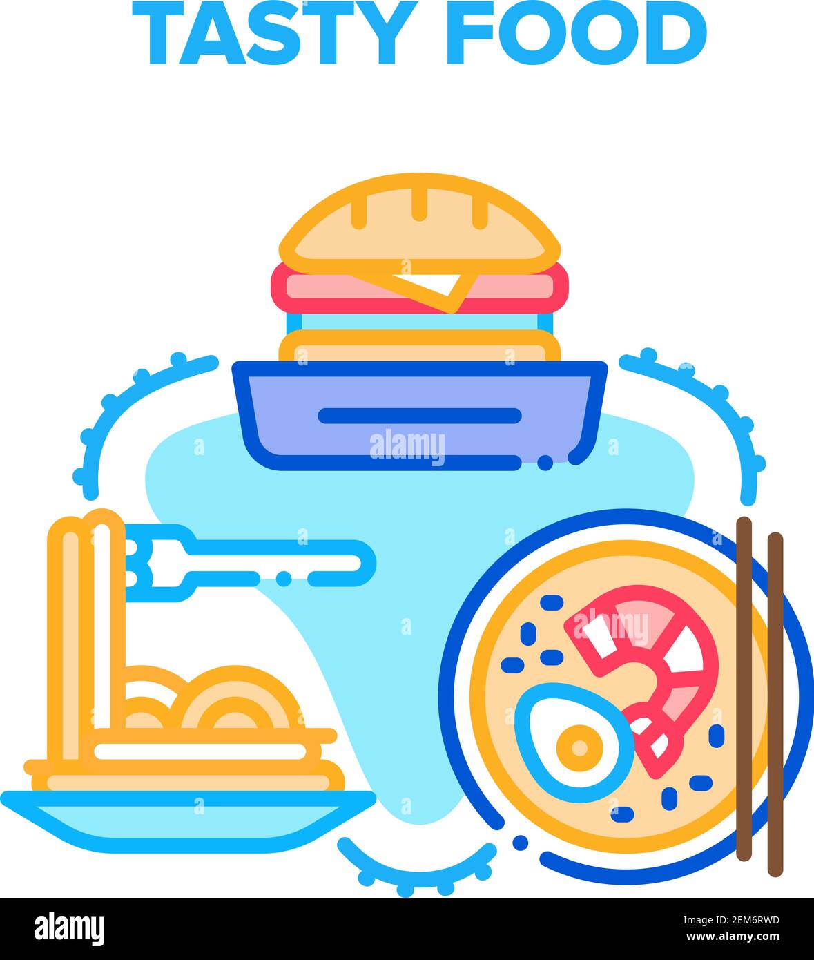 Tasty Food Meal Vector Concept Color Illustration Stock Vector Image ...