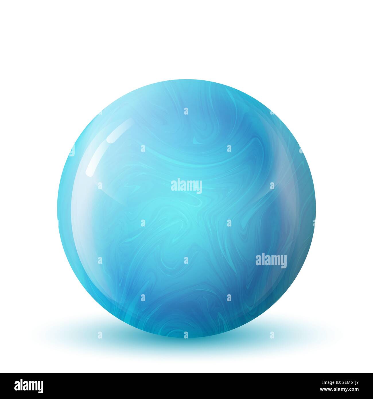 Glass blue ball or precious pearl. Glossy realistic ball, 3D abstract ...