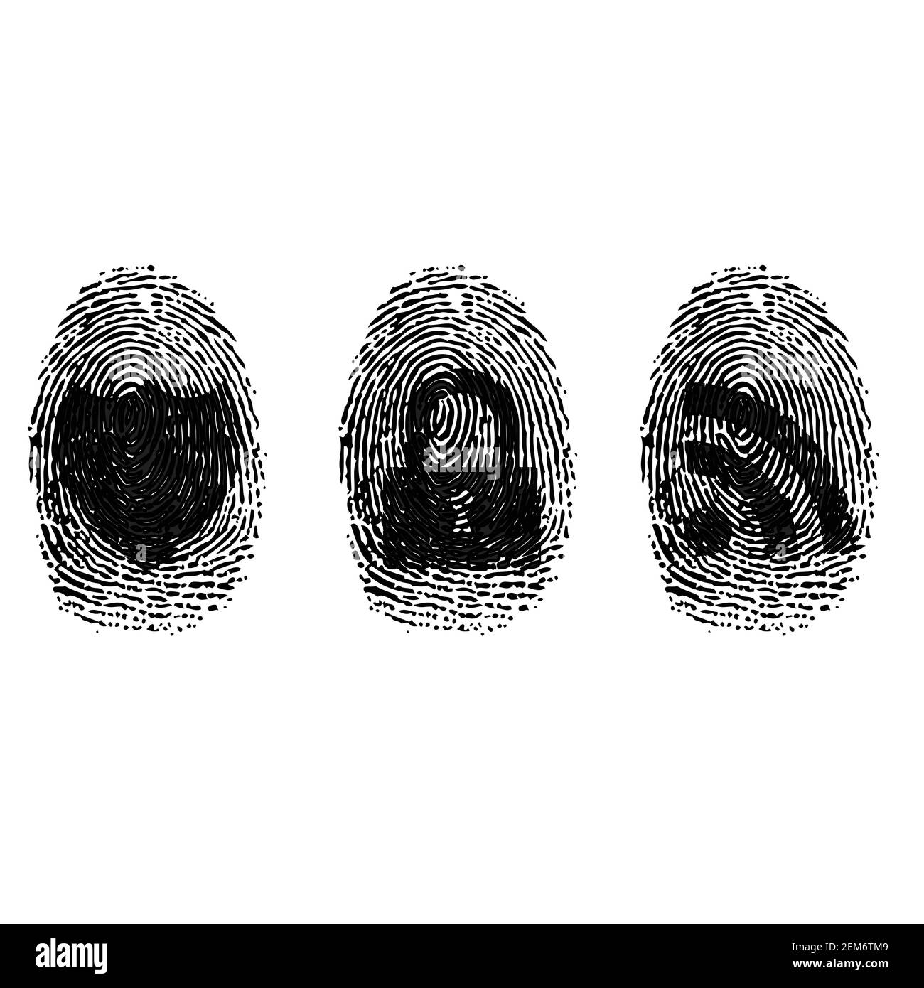 Fingerprint design elements silhouettes Stock Vector Image & Art - Alamy