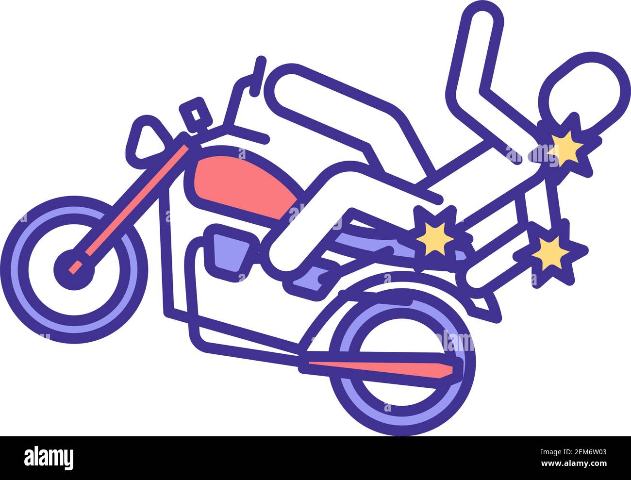 Falling off motorcycle injuries RGB color icon Stock Vector Image & Art ...
