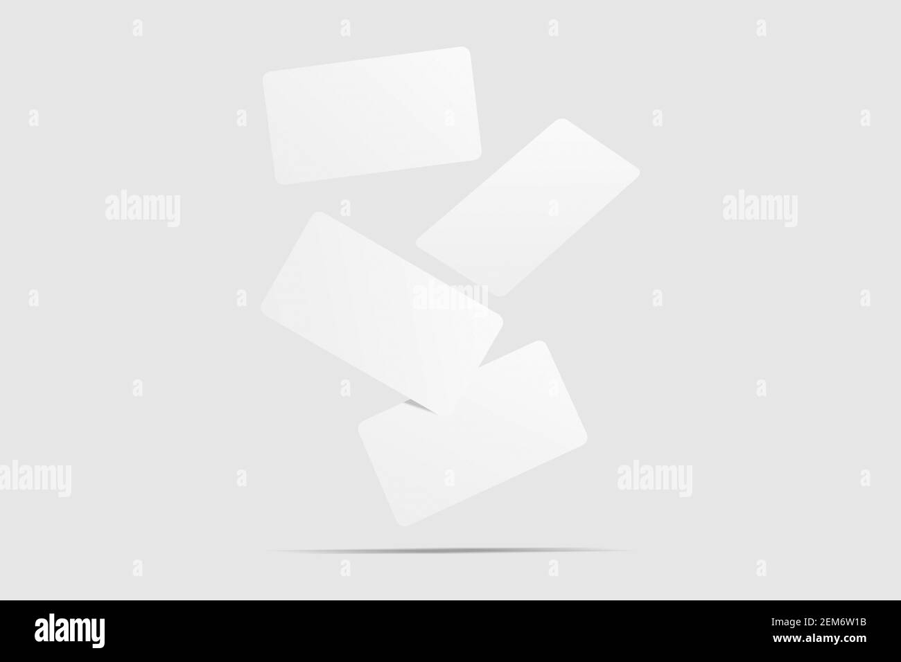 Realistic floating blank rounded corner business card illustration for ...