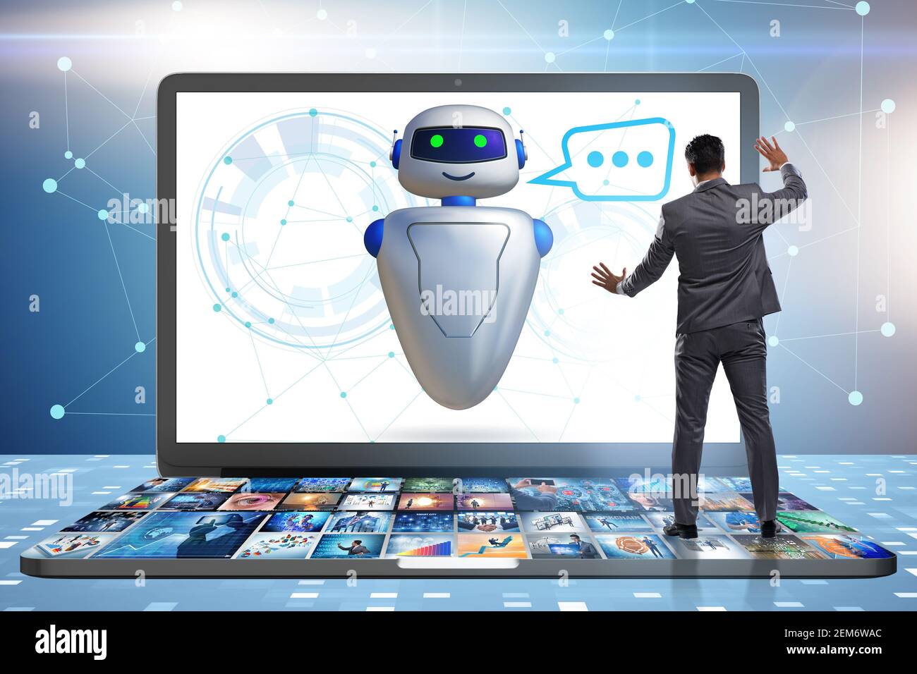 Concept of chat bot in the modern business communication Stock Photo ...