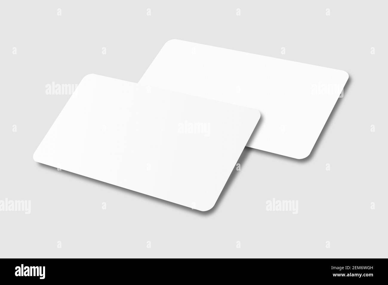 Realistic blank rounded corner business card illustration for mockup ...