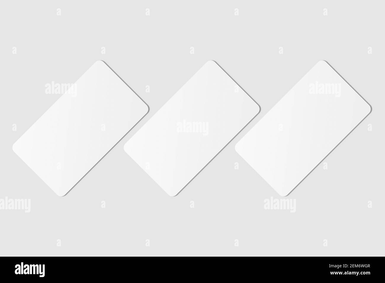 Realistic blank rounded corner business card illustration for mockup ...