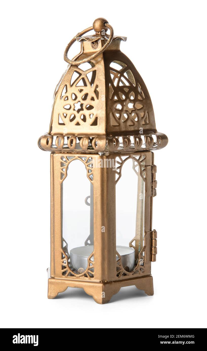 Muslim lamp on white background Stock Photo - Alamy