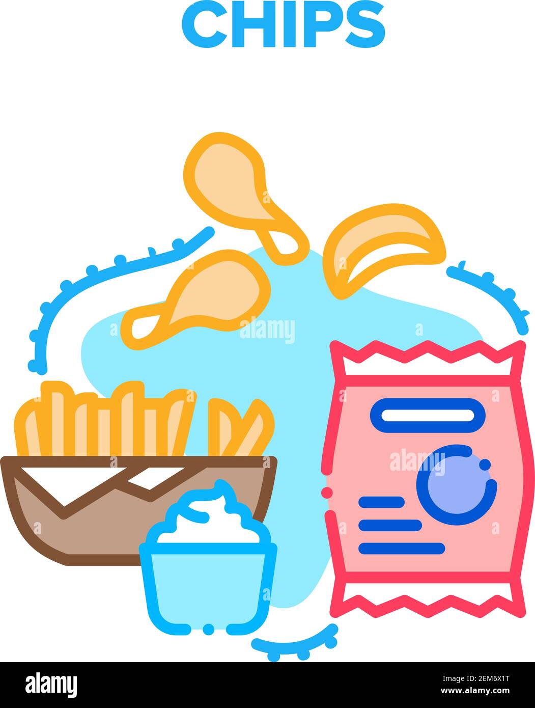 Chips Snack Vector Concept Color Illustration Stock Vector Image & Art ...