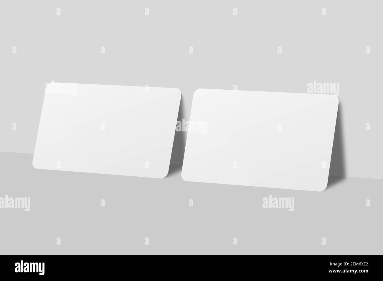 Realistic blank rounded corner business card illustration for mockup ...