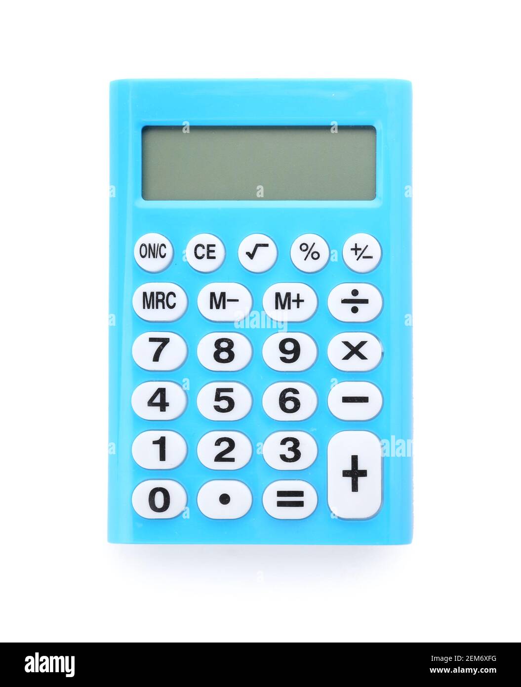 Modern calculator on white background Stock Photo - Alamy