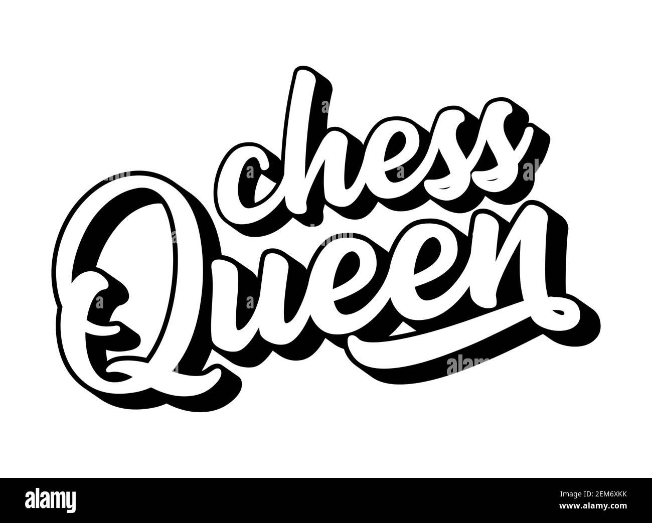 Hand sketched CHESS QUEEN quote as ad, web banner. Lettering for poster ...
